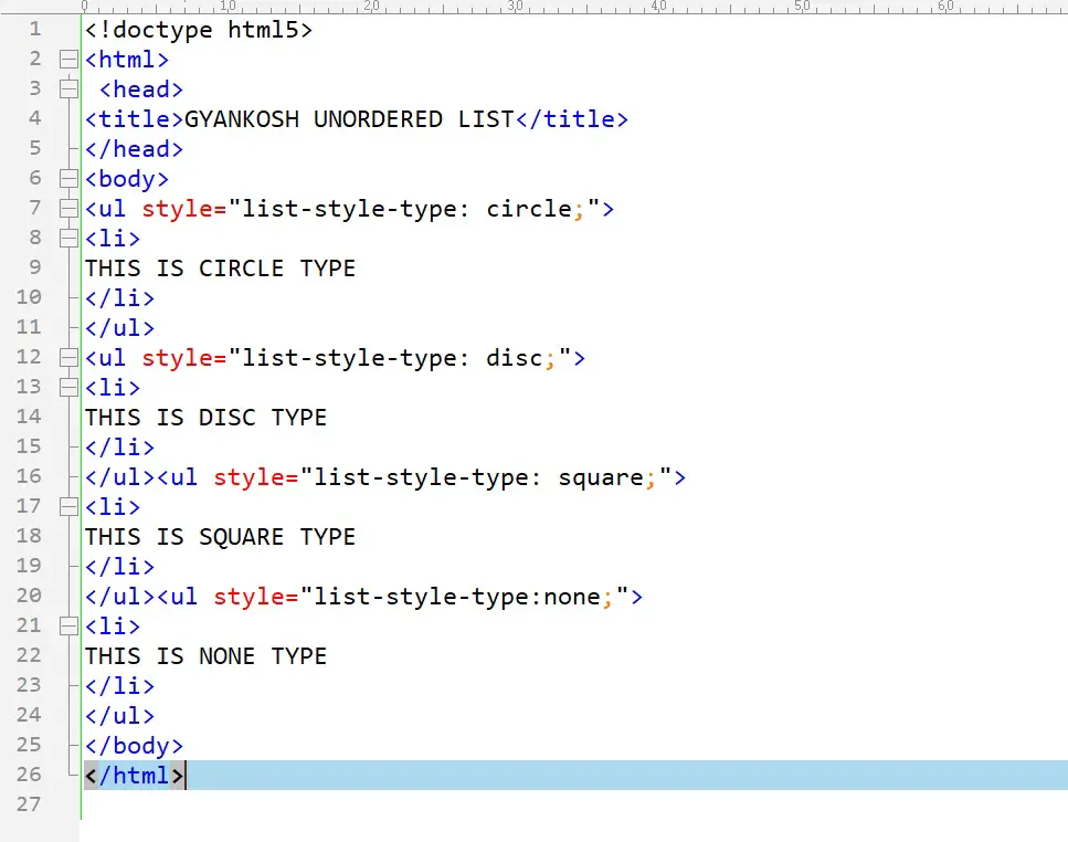 HTML-LISTS-UNORDERED LIST - GyanKosh | Learning Made Easy